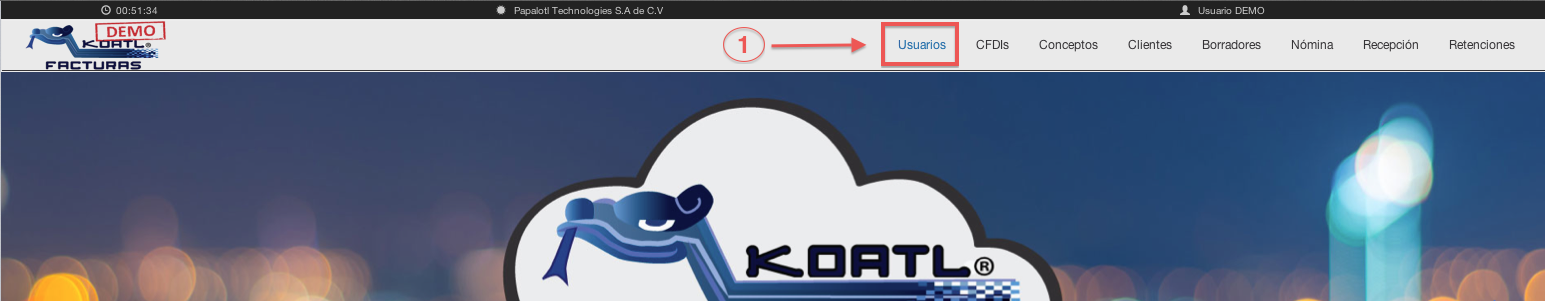 Koatl Facturas | Usuarios | 1. ¿Cómo crear un usuario?